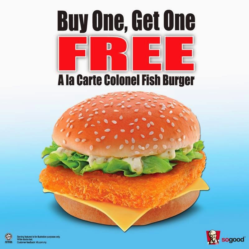 BUY 1 FREE 1 COLONEL FISH BURGER IN KFC | Malaysian Foodie