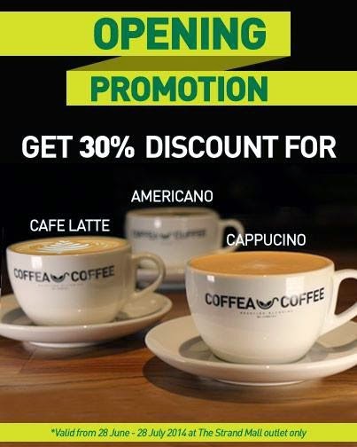 OPENING PROMOTION AT COFFEA COFFEE, THE STRAND | Malaysian Foodie