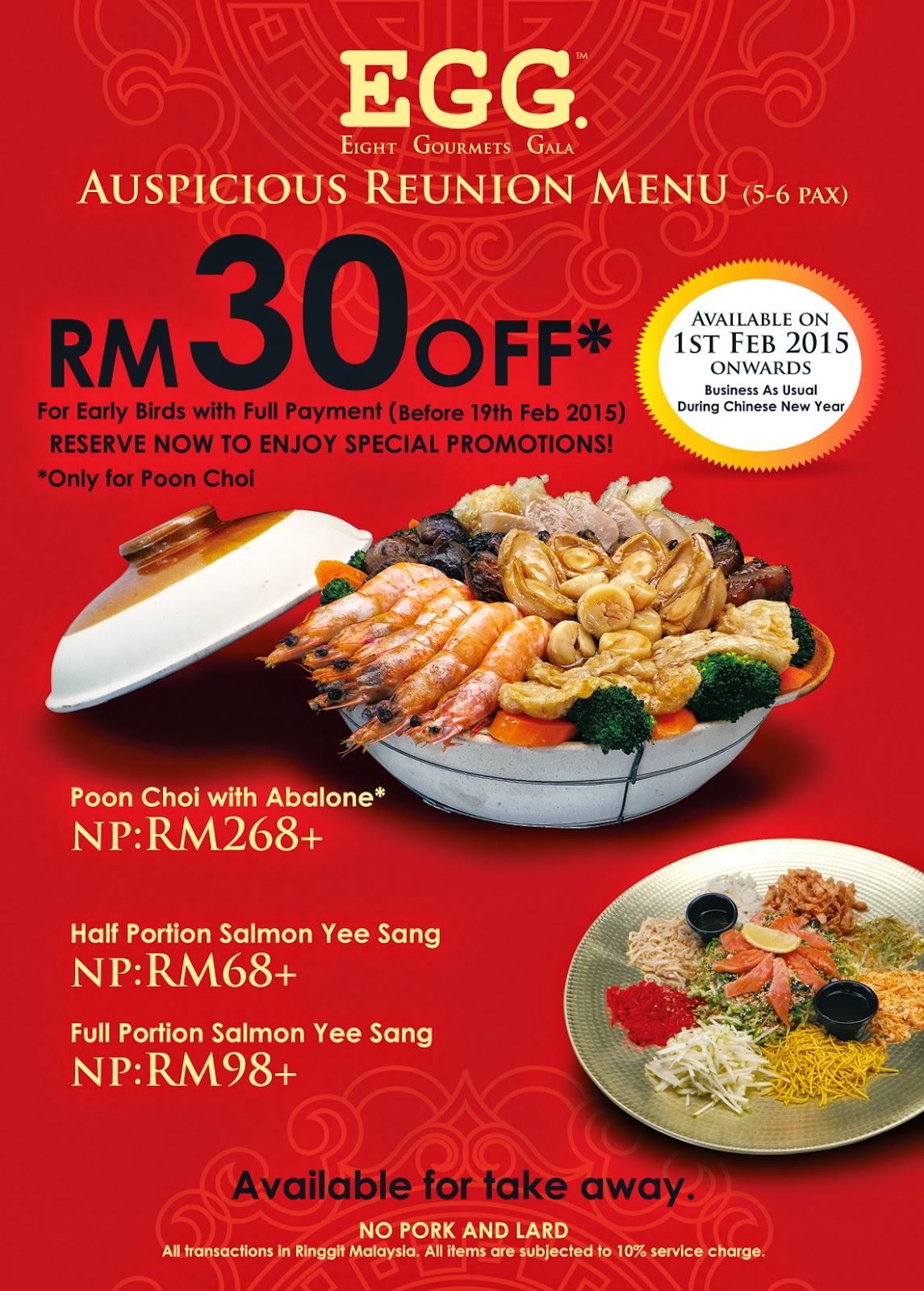 CNY PROMOTION @ EGG | Malaysian Foodie