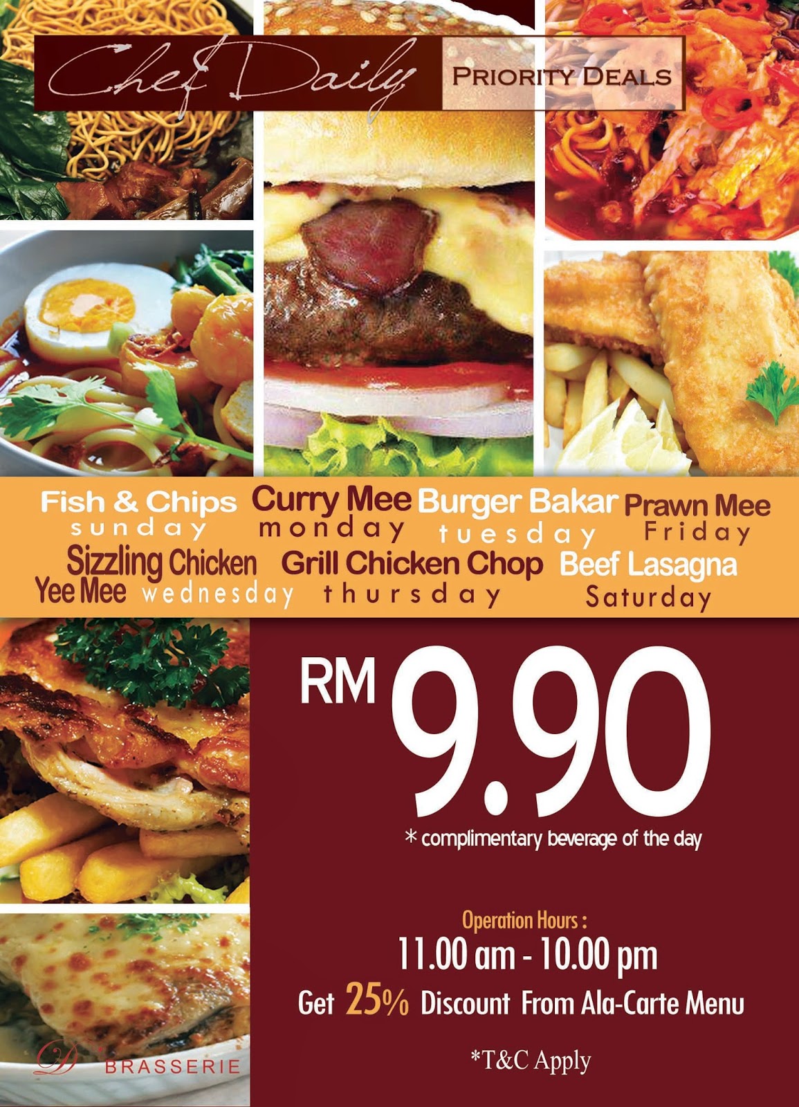 CHEF DAILY PRIORITY DEALS @ D' BRASSERIE | Malaysian Foodie