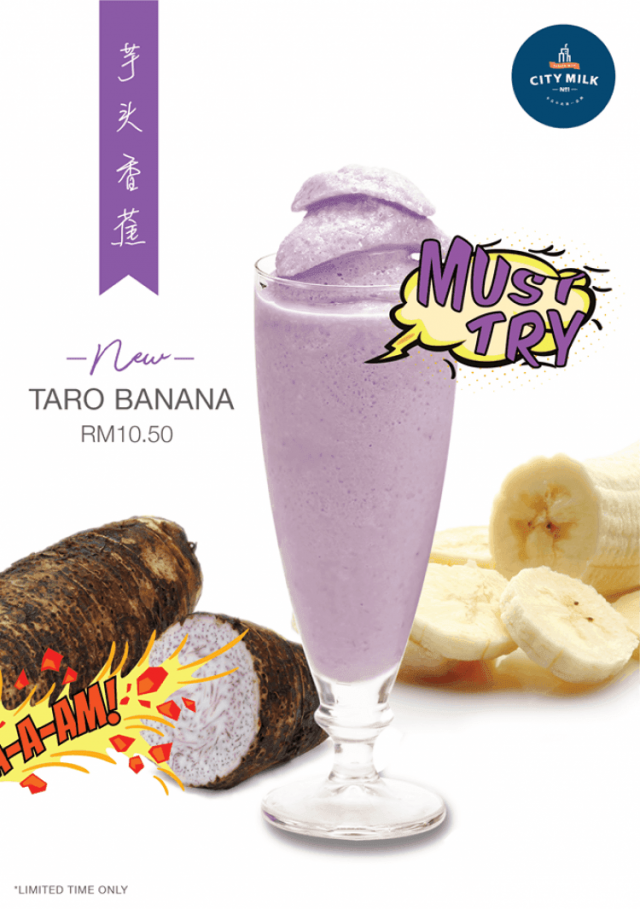 New Taro Banana Milkshake at City Milk | Malaysian Foodie
