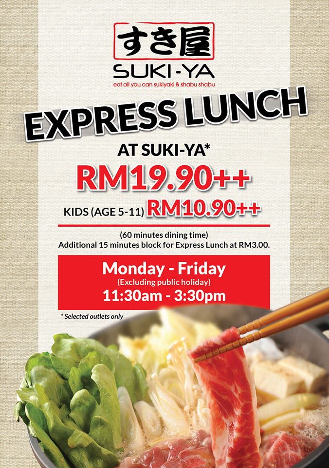 Suki-Ya Express Lunch Promo @ RM 19.90++ | Malaysian Foodie