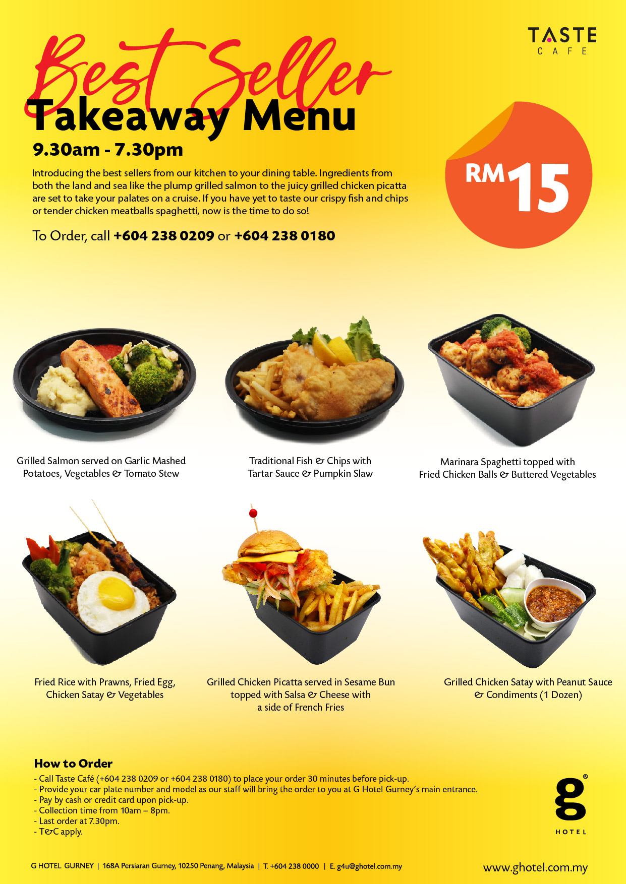 G Hotel Gurney Ramadhan Takeaway Menu and Best Sellers Takeaway Menu ...