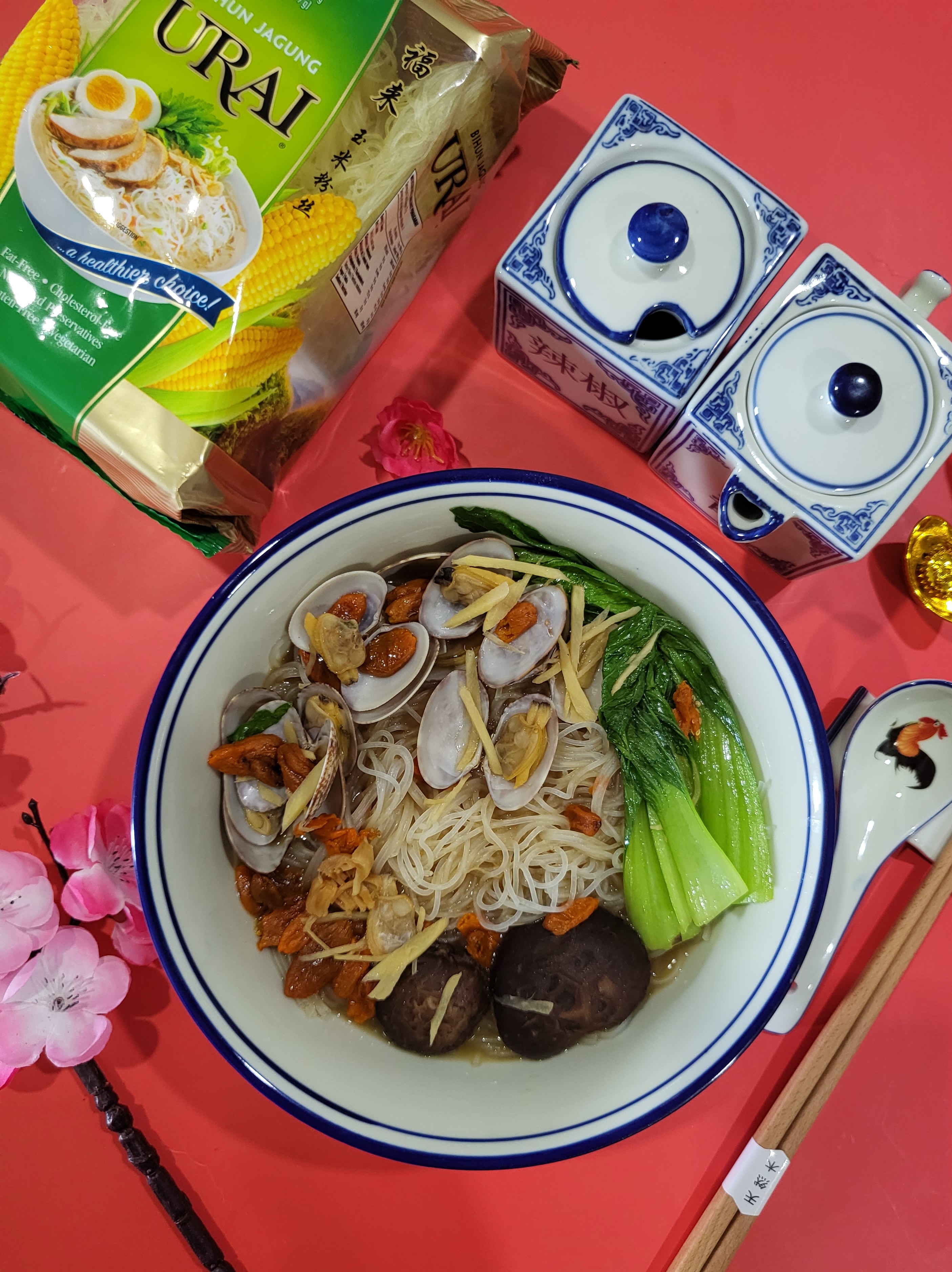 Cook with Mi Urai : Sesame Clams Bihun Soup | Malaysian Foodie